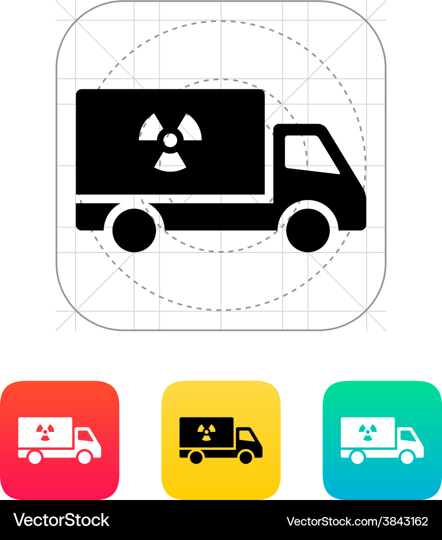 Truck with radiation icon Royalty Free Vector Image
