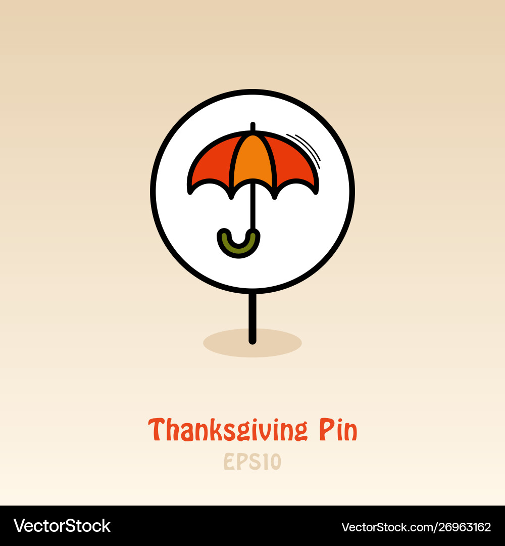 Umbrella pin map icon rain protection symbol Vector Image