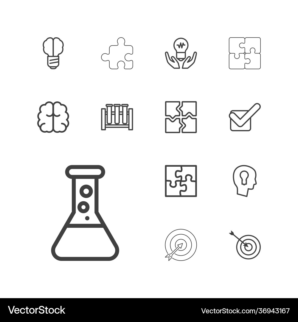 13 solution icons Royalty Free Vector Image - VectorStock
