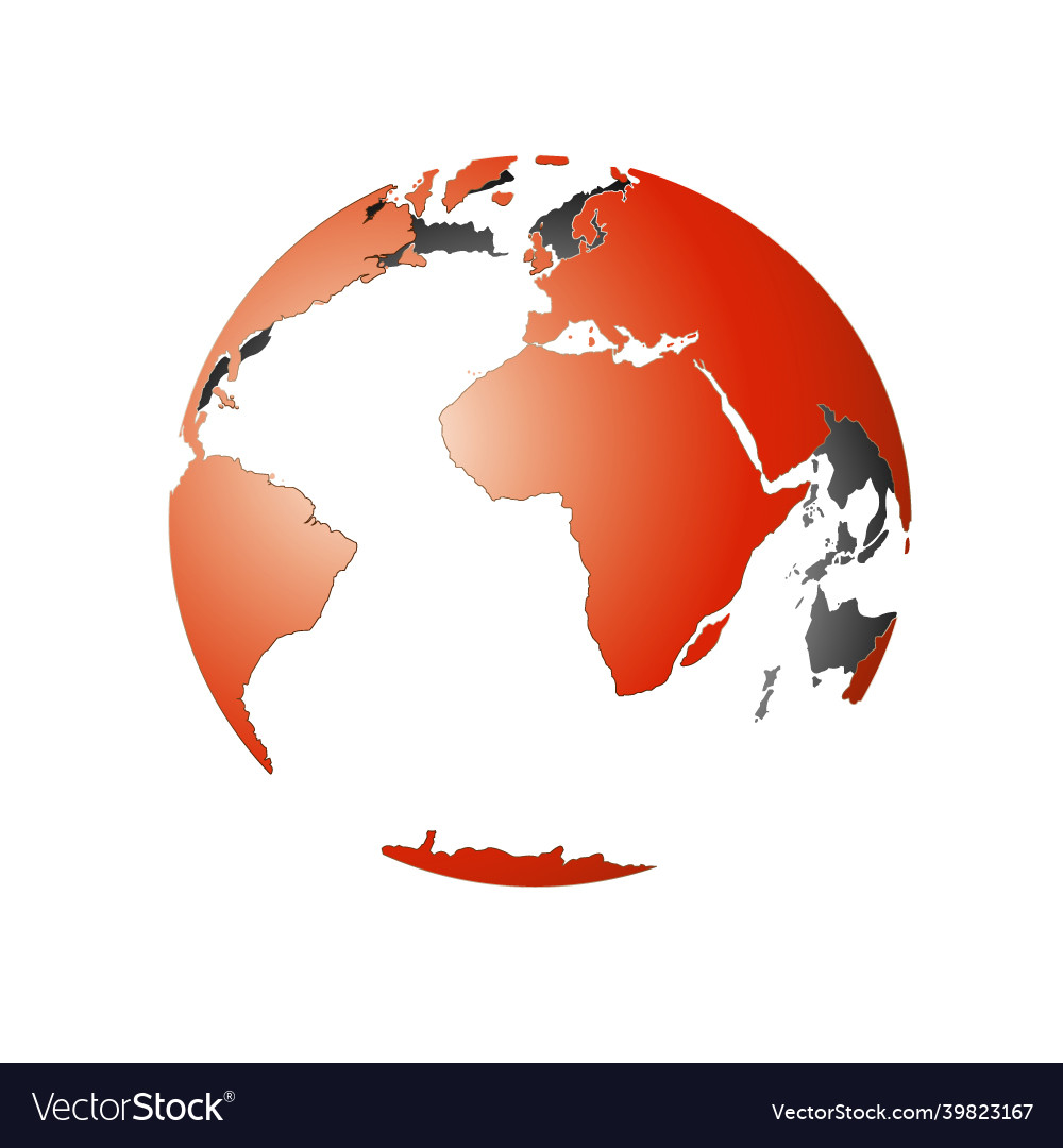 3d world map globe three-dimensional spherical Vector Image