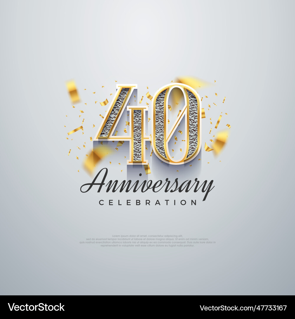 40th anniversary number shiny luxury premium Vector Image