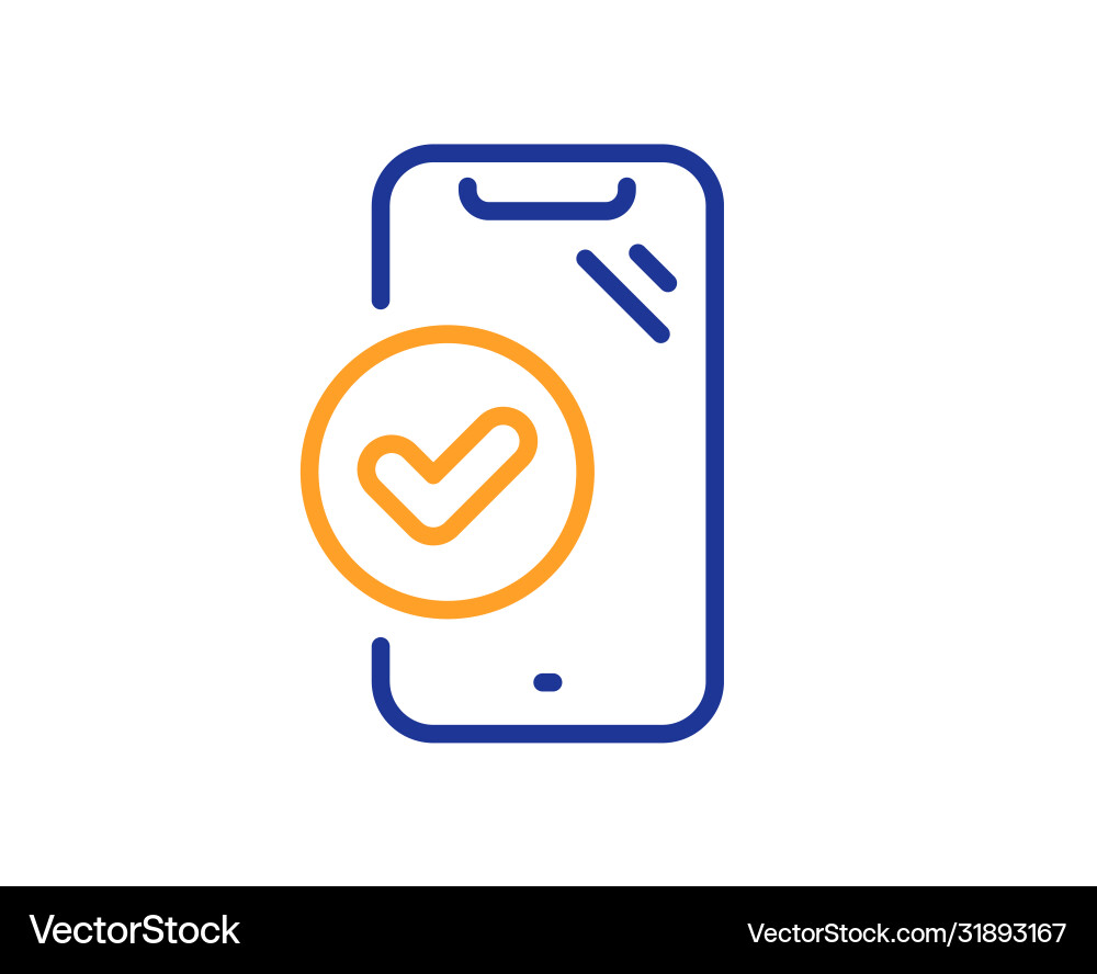 Approved phone line icon accepted smartphone sign Vector Image
