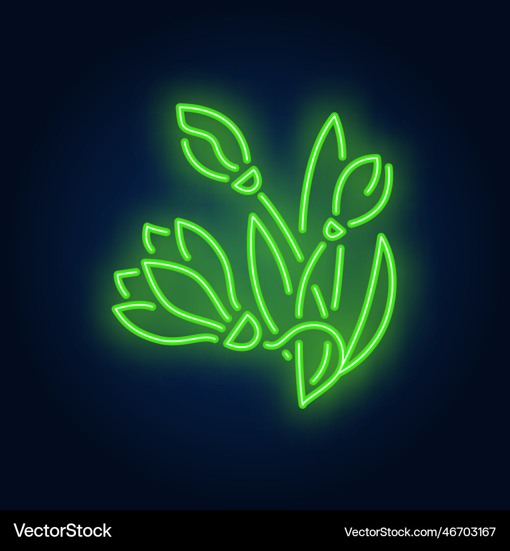Bunch of snowdrops neon sign Royalty Free Vector Image