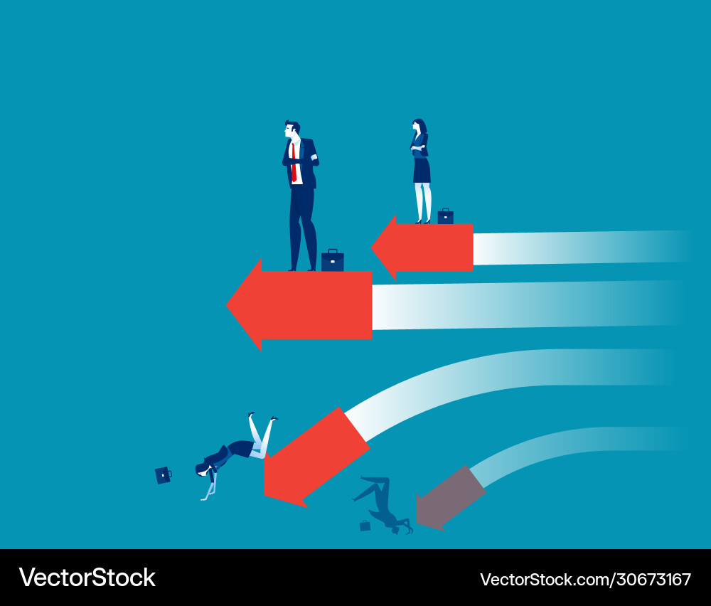 Business person success and failure Royalty Free Vector