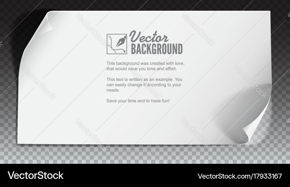 Curved paper banner white curved paper Royalty Free Vector
