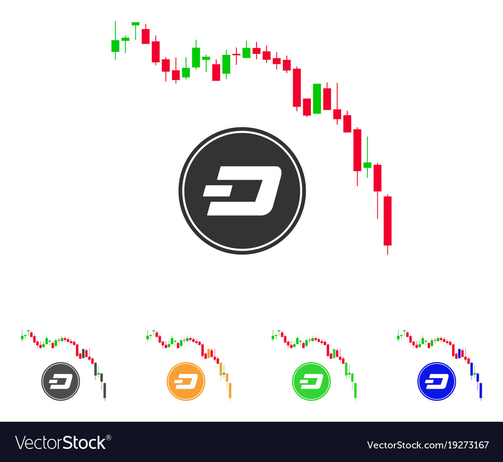 Dashcoin panic fall chart icon Royalty Free Vector Image Dashcoin panic fall chart icon Royalty Free Vector Image