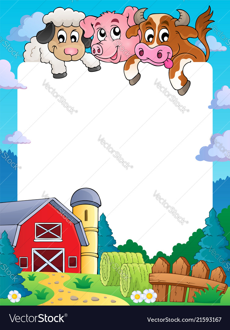 Farm theme frame 4 Royalty Free Vector Image - VectorStock