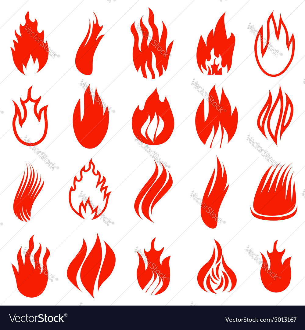 Fire icons Royalty Free Vector Image - VectorStock