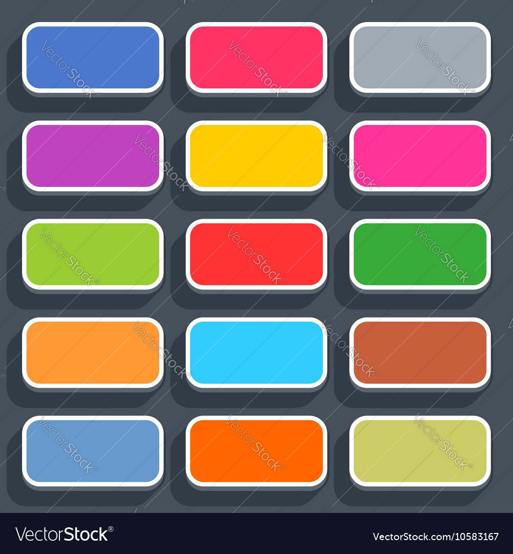 Flat blank web button rounded rectangle icon Vector Image