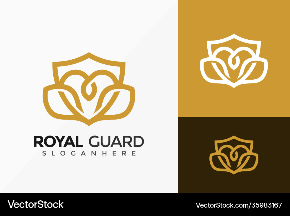 Gold royal guard luxury logo design minimalist Vector Image