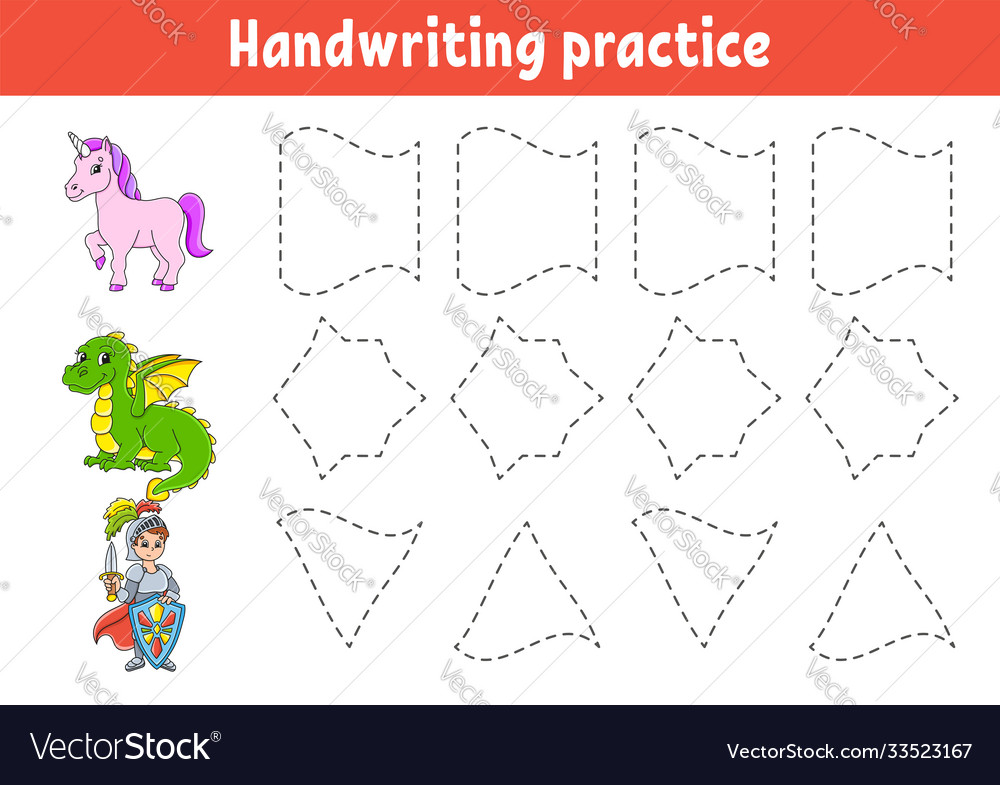 Handwriting pactice education developing Vector Image