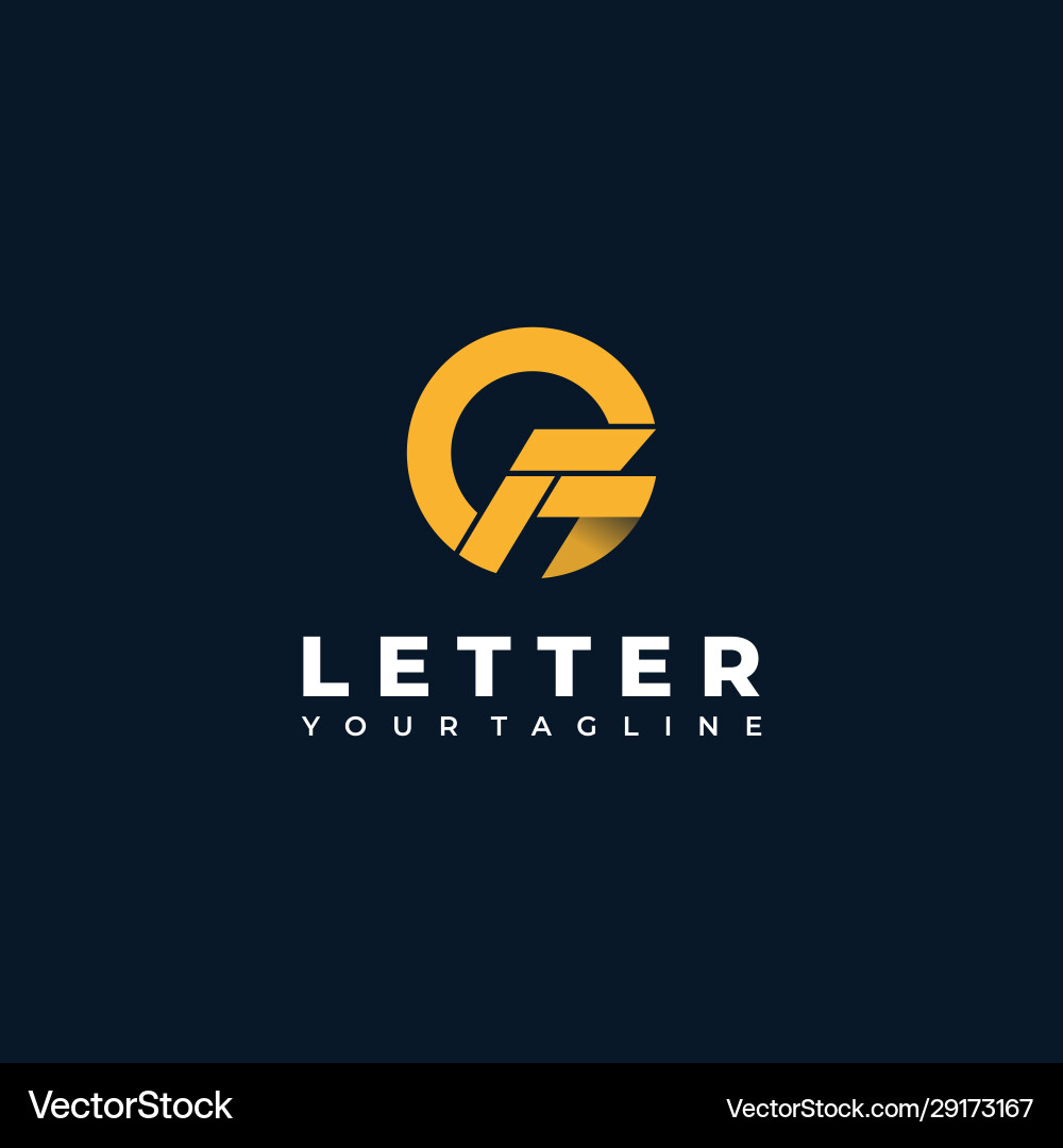 Logo abstract letter f with circle flat color Vector Image