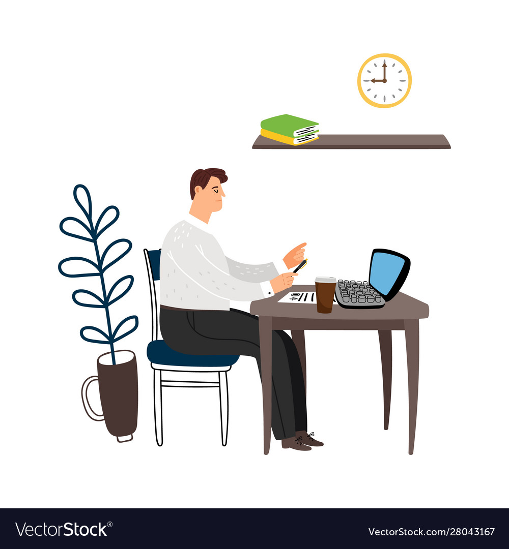 Manager at work Royalty Free Vector Image - VectorStock