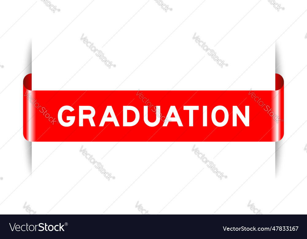 Red Color Inserted Label Banner With Word Vector Image