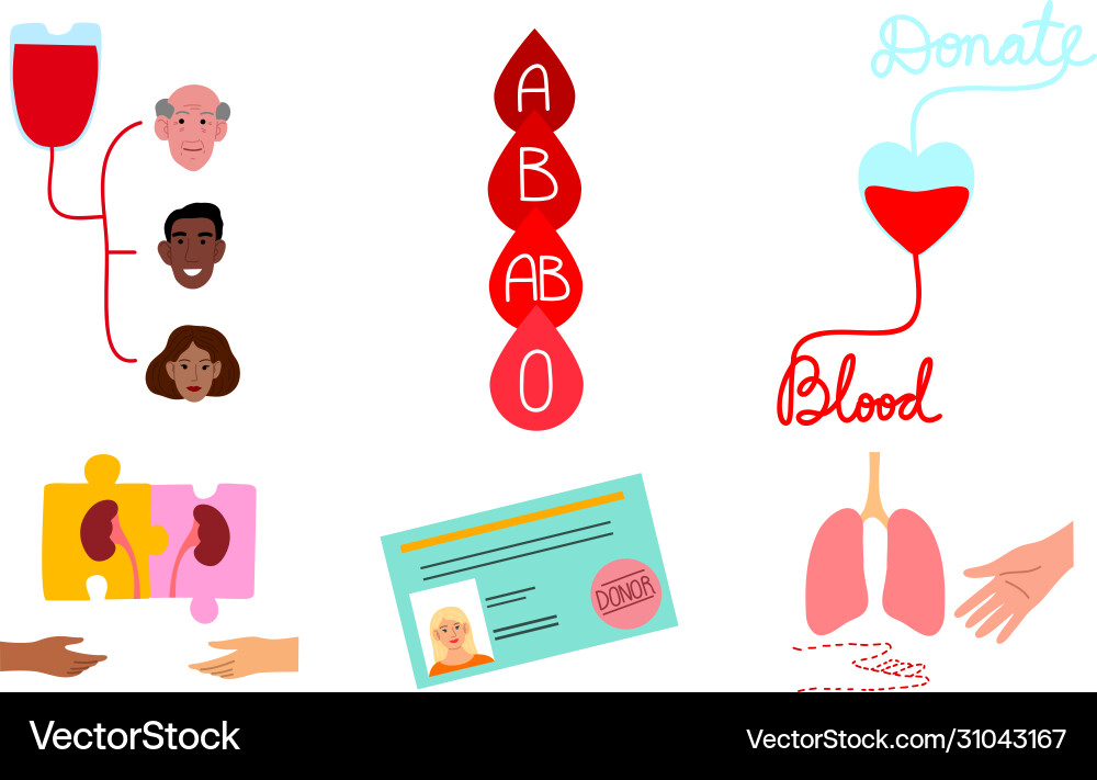 System donors and donation blood Royalty Free Vector Image