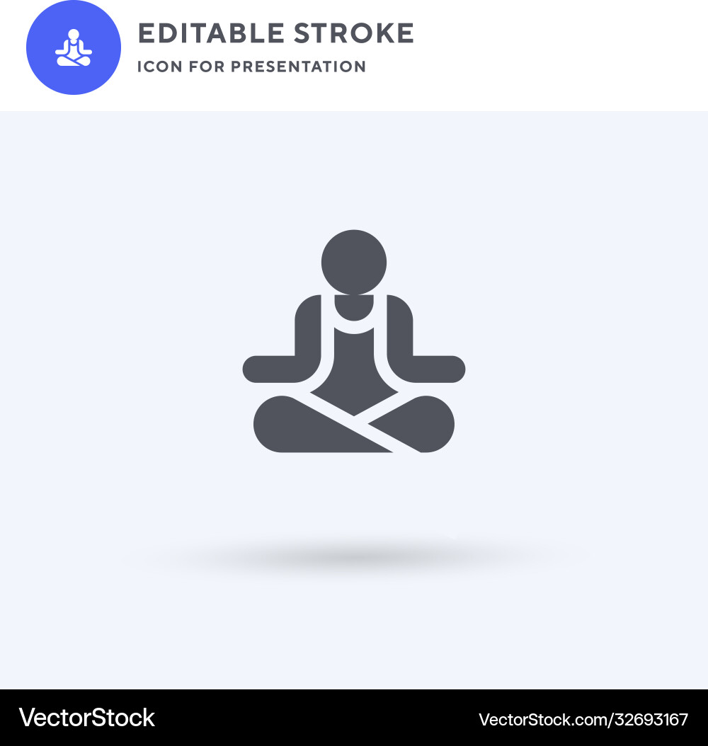 Yoga icon filled flat sign solid Royalty Free Vector Image