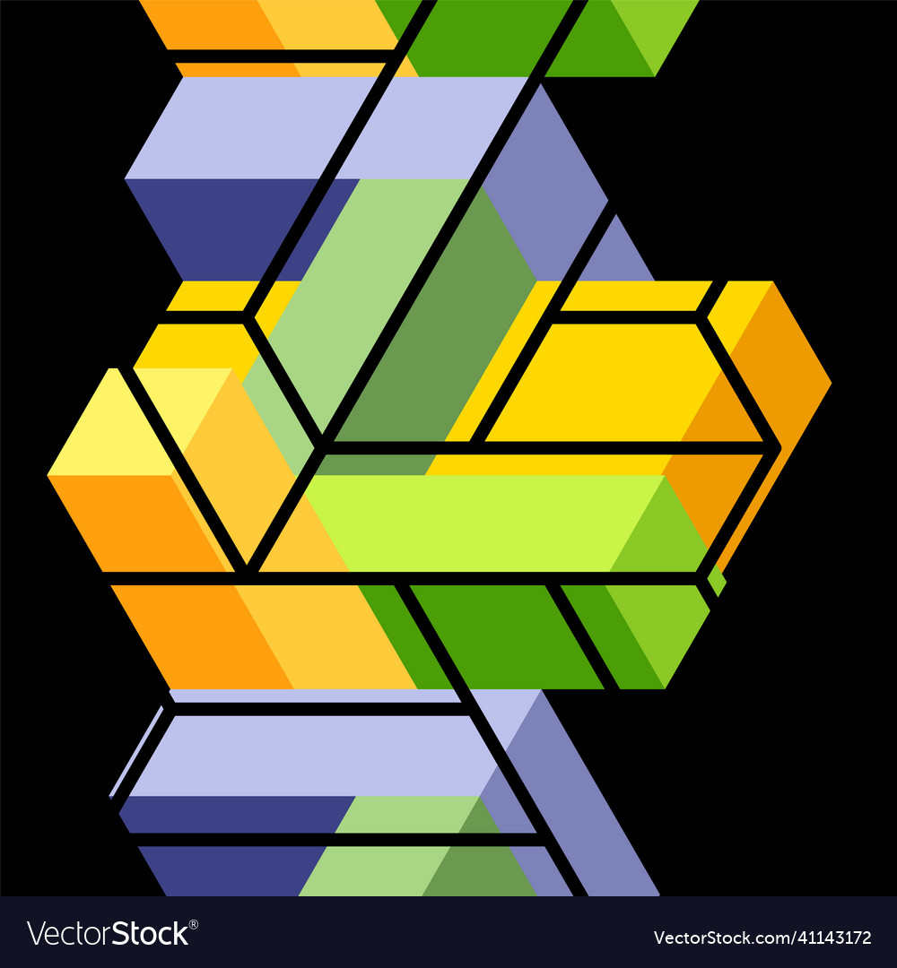 Abstract background 3d cubes cubic elements Vector Image