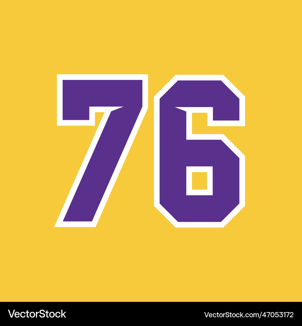 Basketball sport number template 76 Royalty Free Vector