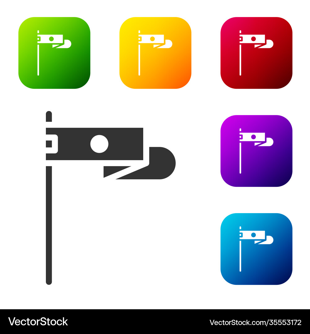 Black medieval flag icon isolated on white Vector Image