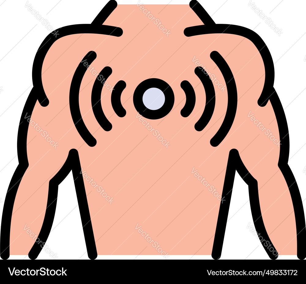 Chest pain icon affecting lungs and heart poor Vector Image