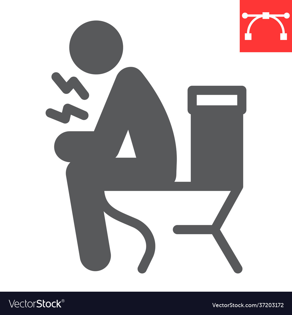 Diarrhea glyph icon covid-19 and constipation Vector Image