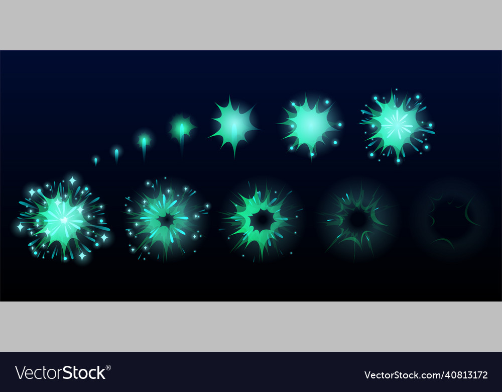 Fireworks explode effect for game animation set Vector Image