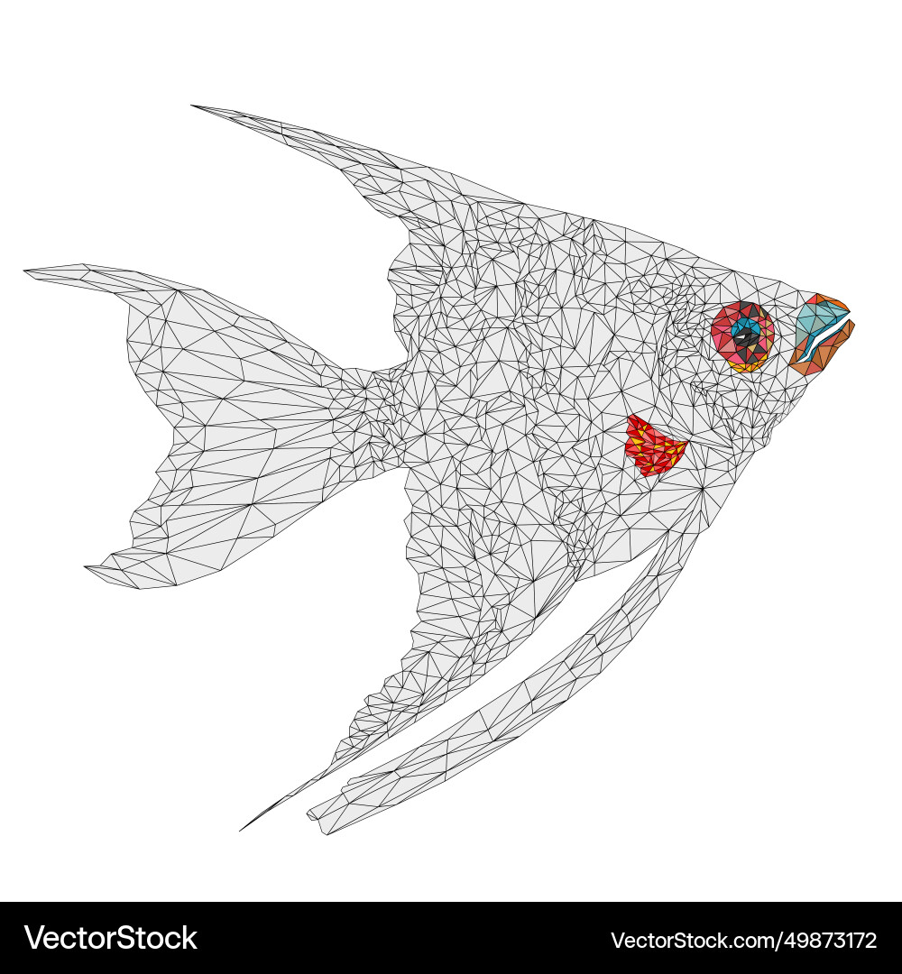 Freshwater pterophyllum scalare outline Royalty Free Vector