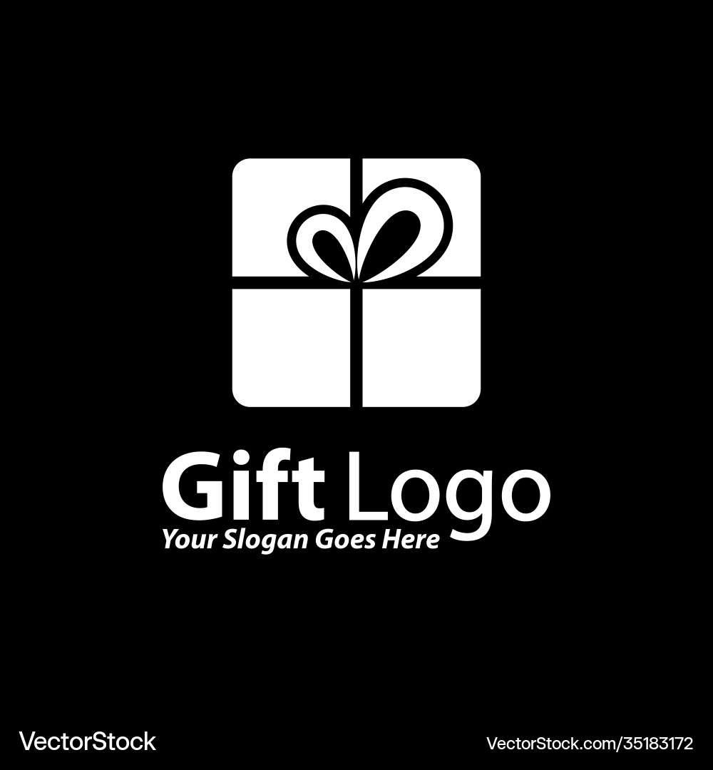 Gift logo icon emblem shop logo design Royalty Free Vector