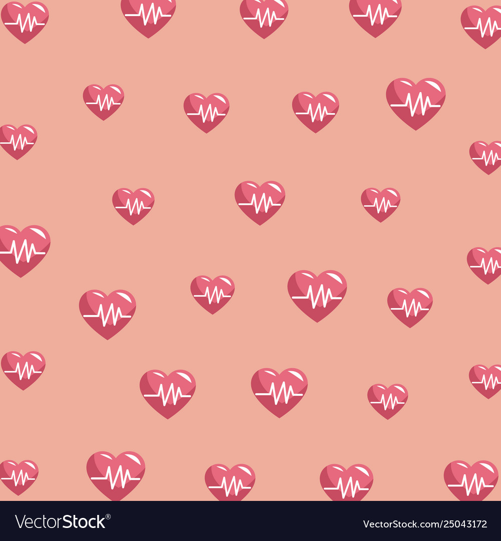 Heartbeats pattern background Royalty Free Vector Image