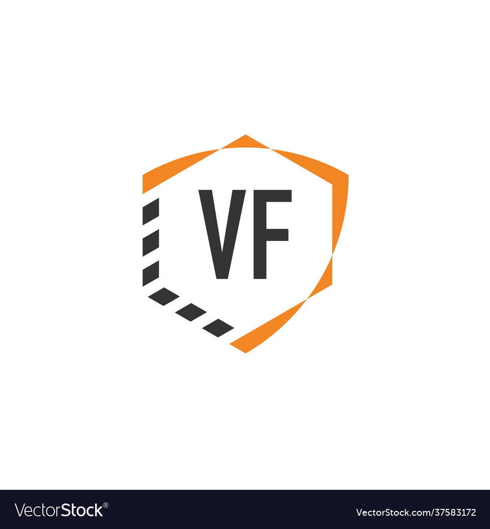 Initial letter vf shield hexagonal logo template Vector Image
