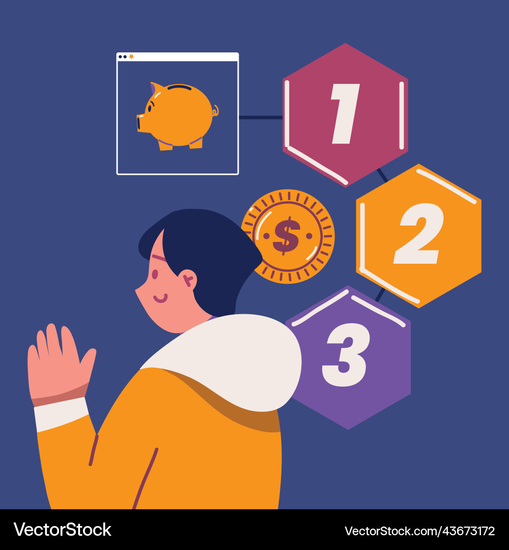 Male marketing digital concept Royalty Free Vector Image