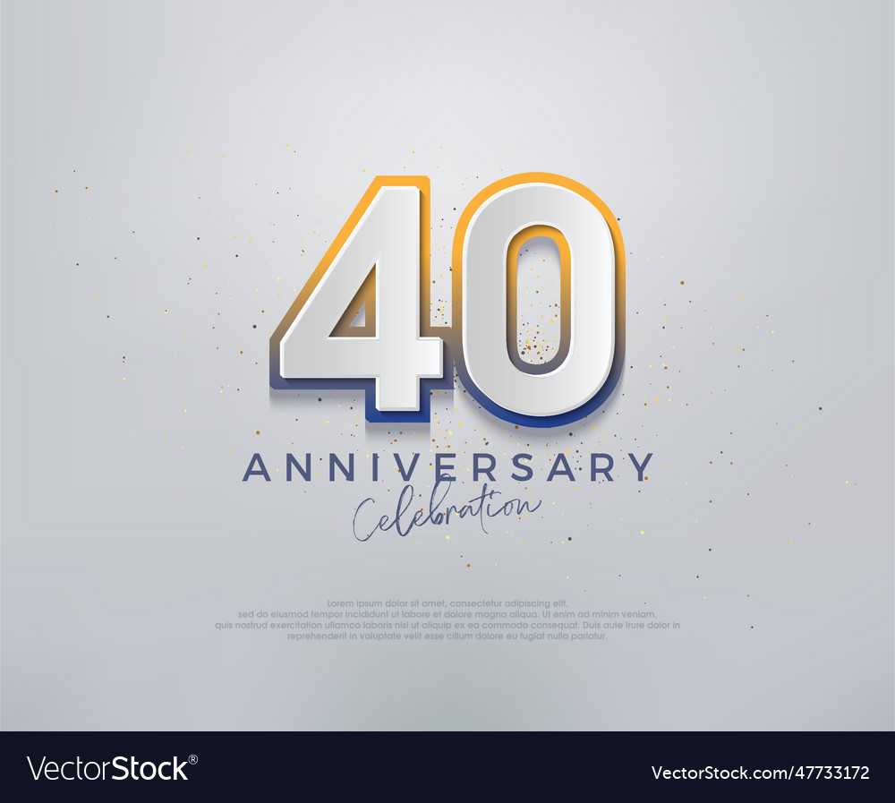 Modern and colorful premium design for 40th Vector Image