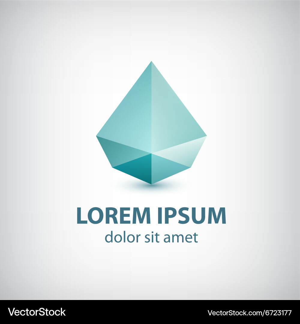 Abstract modern crystal faceted diamond Royalty Free Vector