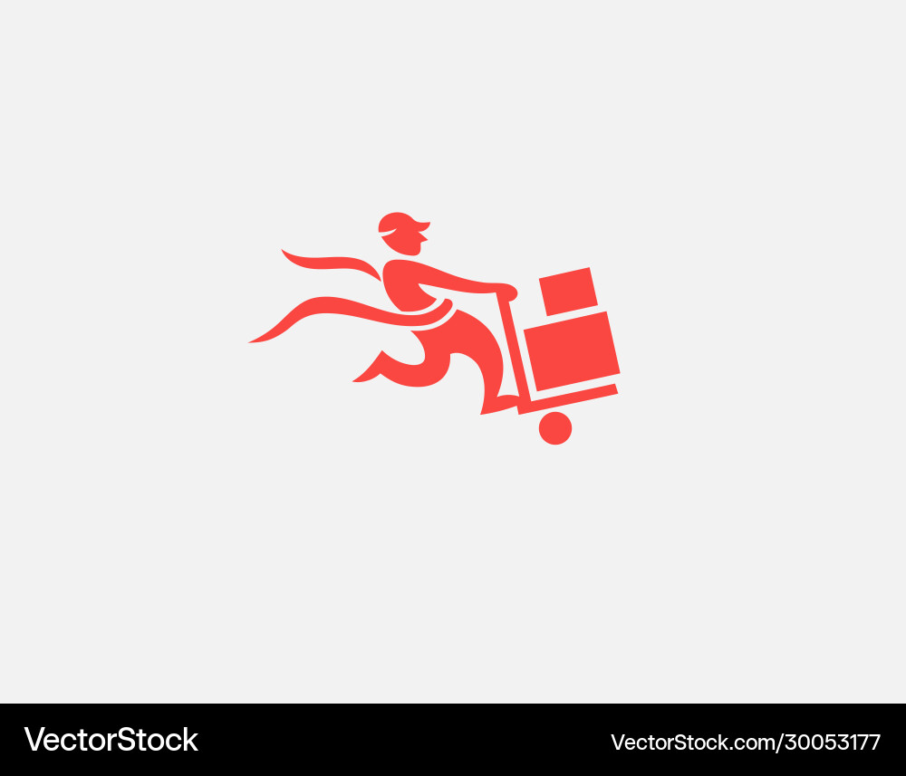 Abstract red icon logo silhouette a running Vector Image