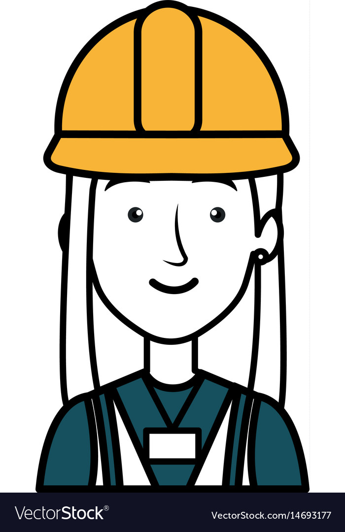 Construction worker woman avatar character Vector Image Construction worker woman avatar character Vector Image