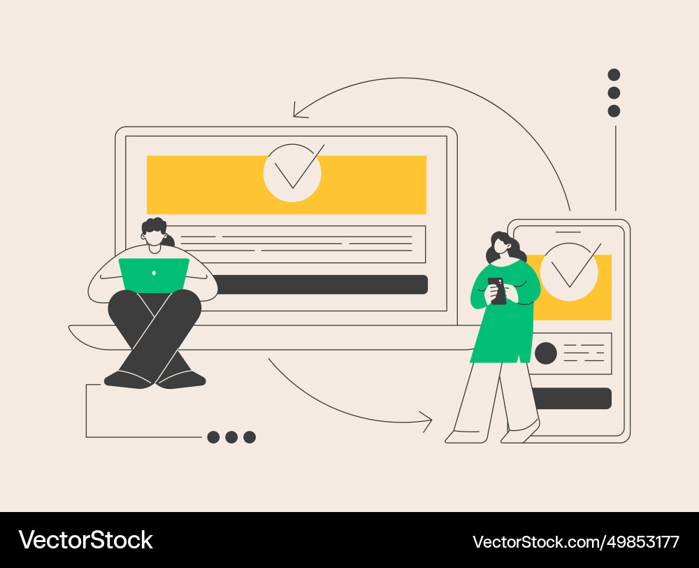 Cross-device syncing abstract concept Royalty Free Vector
