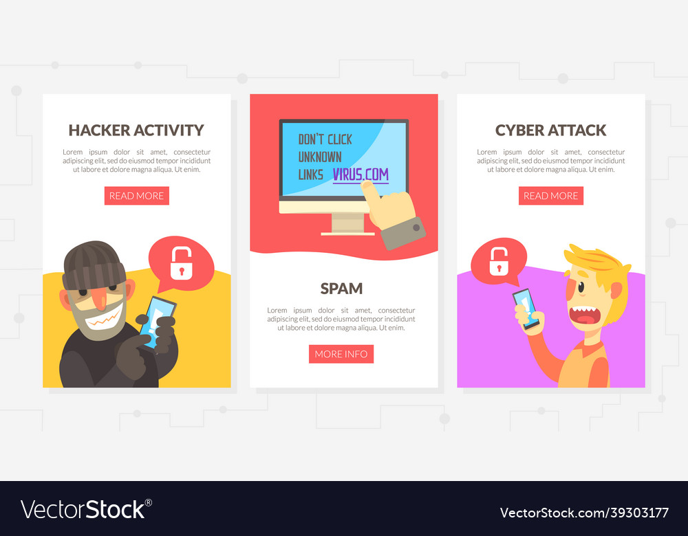 Digital and mobile security from hacker attack Vector Image