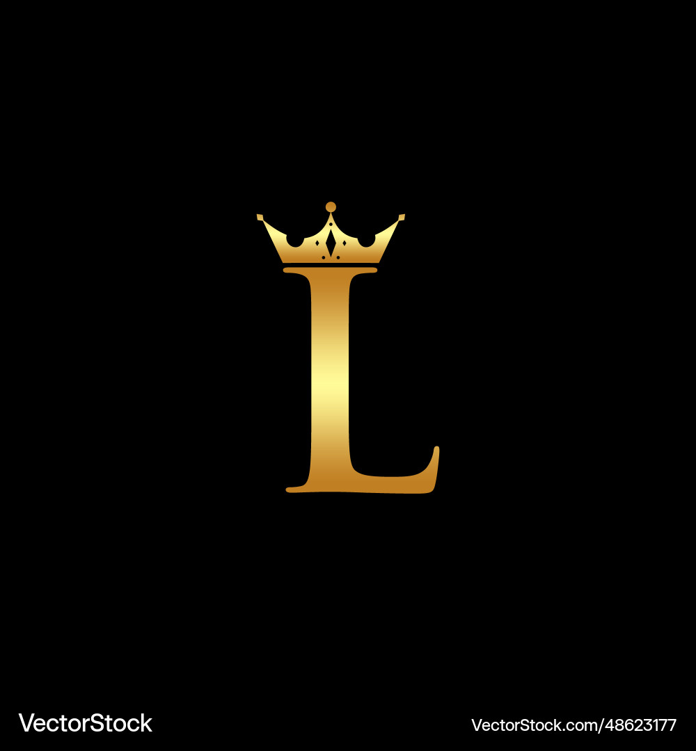 Elegant initial letter l with crown logo Vector Image