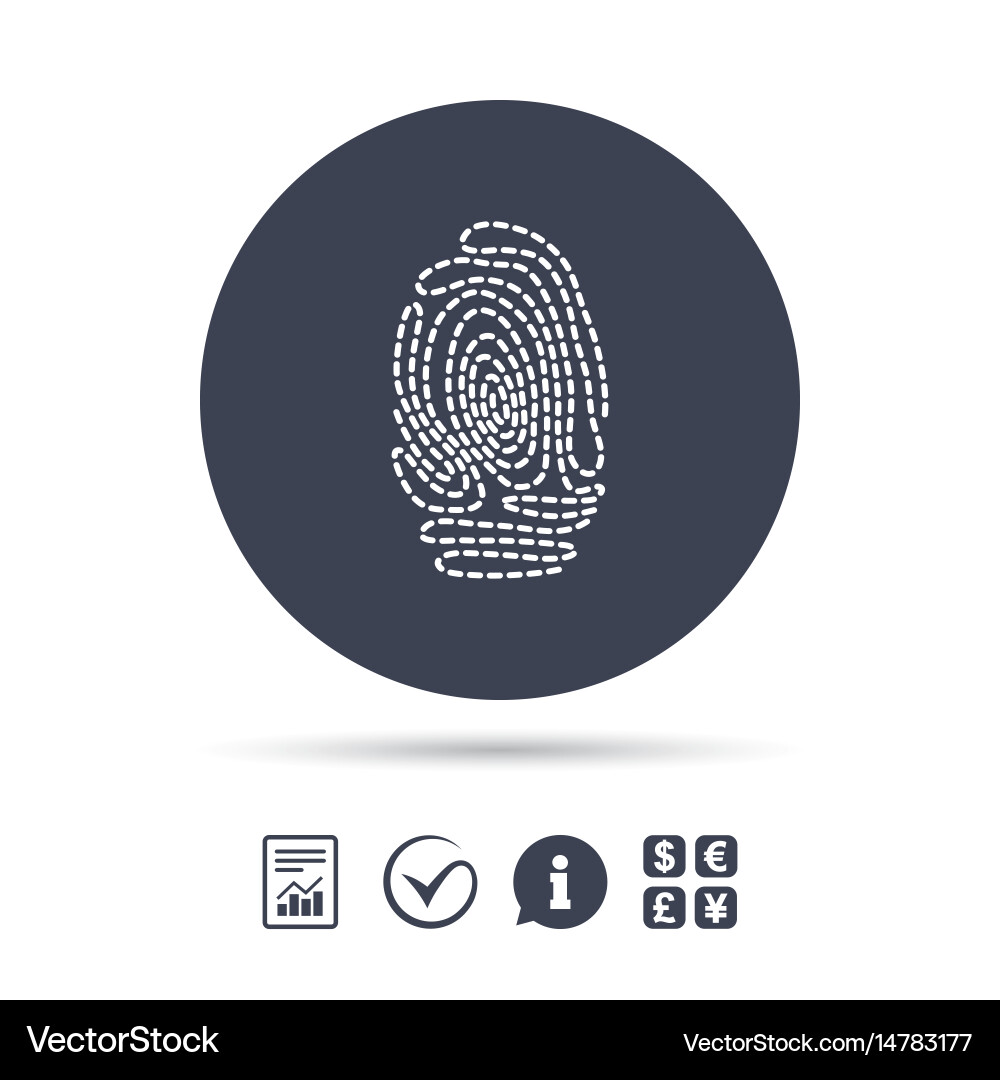 Fingerprint sign icon identification symbol Vector Image