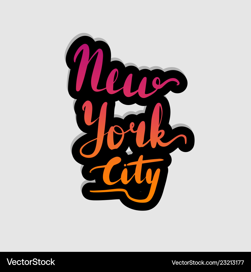 Handwritten lettering typography new york Vector Image