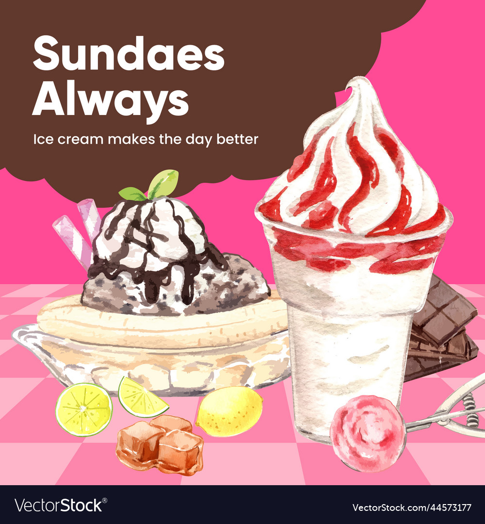 Ice Cream Sundae Template