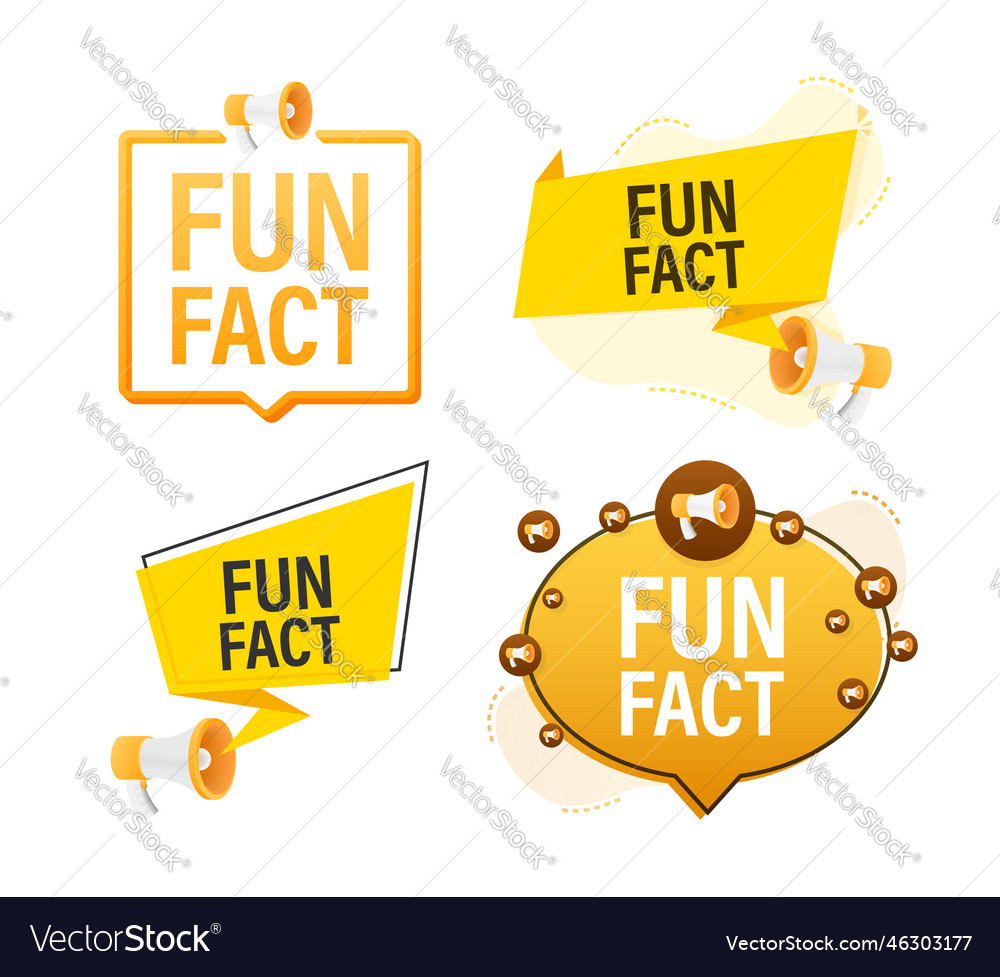 Megaphone label set with text fun fact megaphone Vector Image Megaphone label set with text fun fact megaphone Vector Image