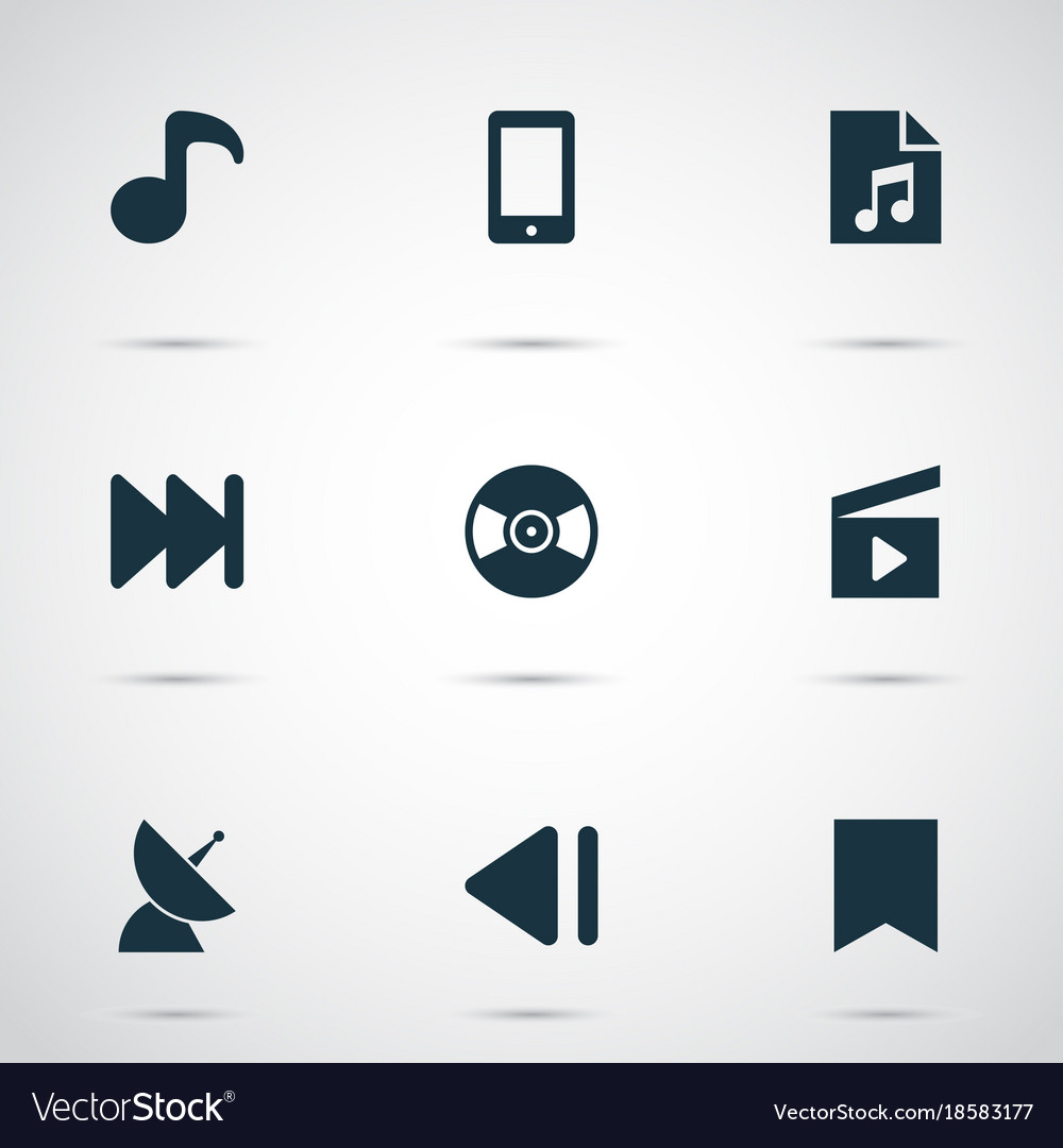 Multimedia icons set includes Royalty Free Vector Image