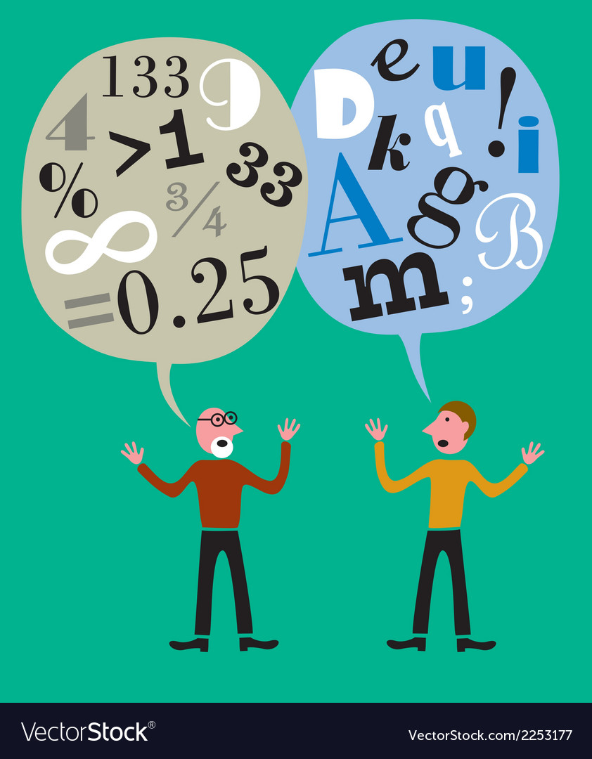 Numbers versus letters Royalty Free Vector Image