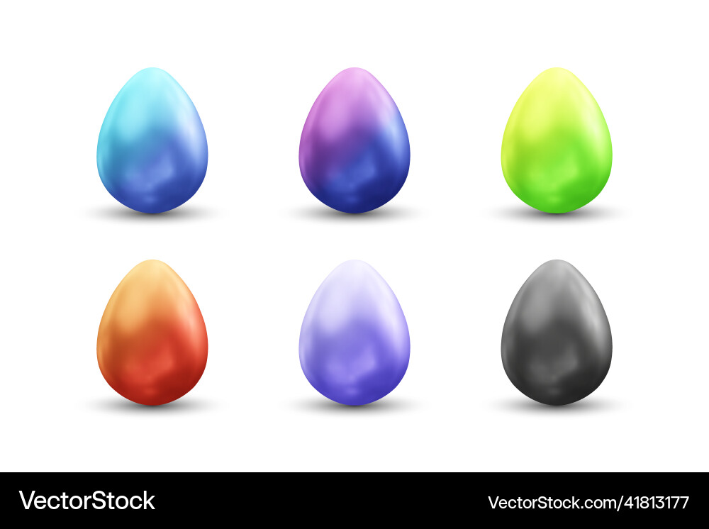 Realistic colorful eggs set 3d Royalty Free Vector Image
