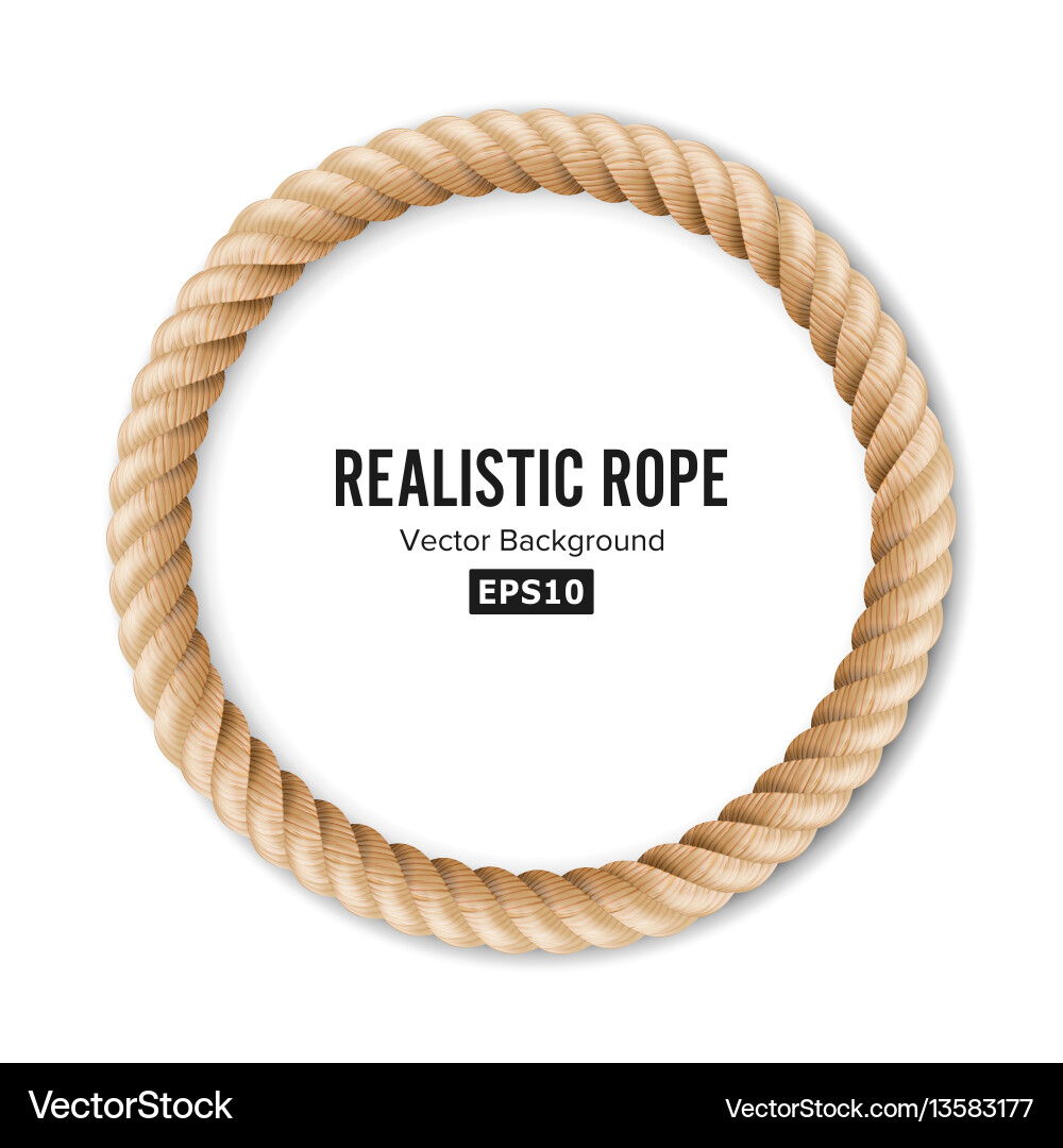 Realistic rope 3d circular rope isolated Vector Image