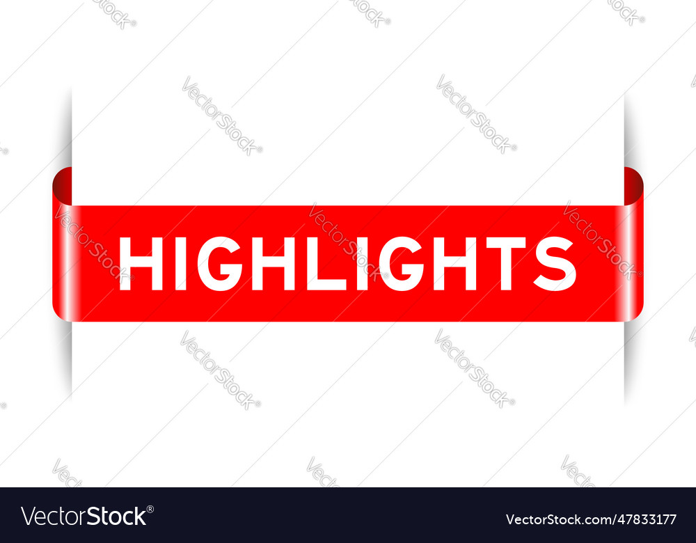 Red Color Inserted Label Banner With Word Vector Image