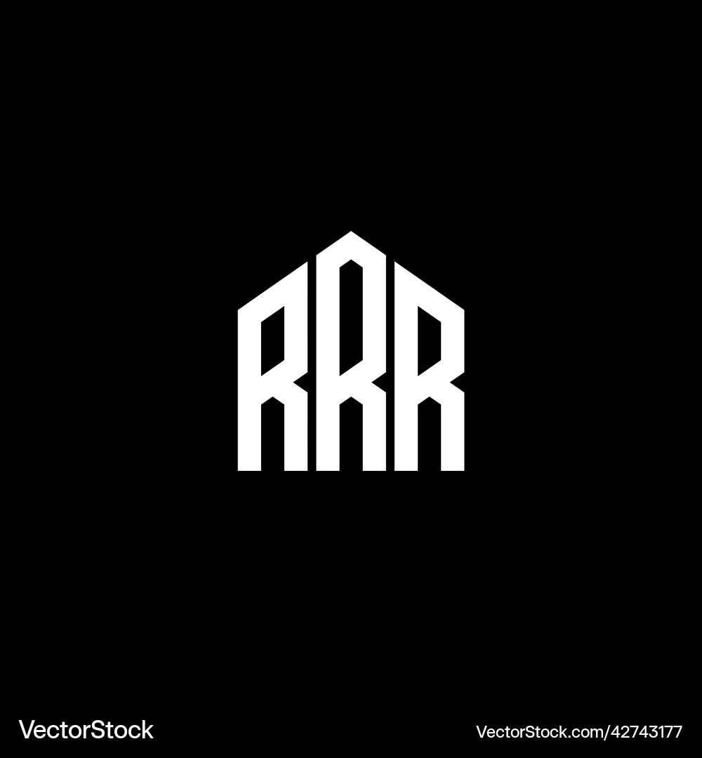 Rrr letter logo design on black background Vector Image