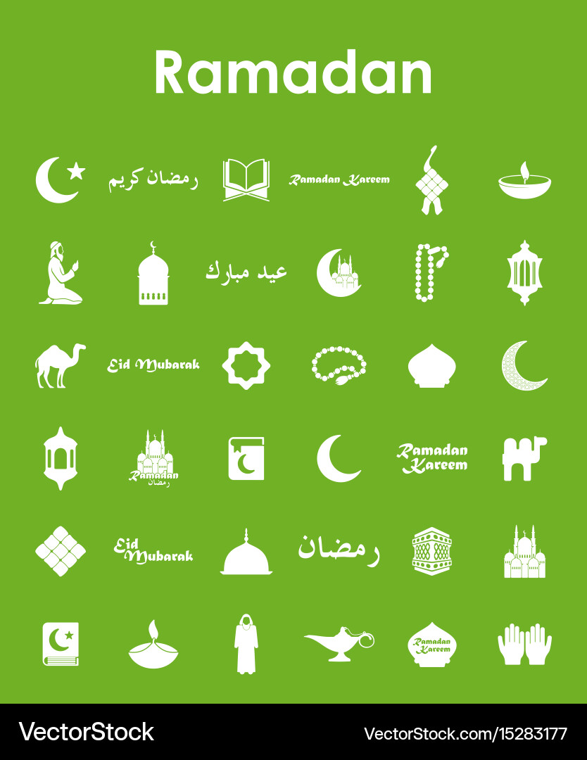 Set of ramadan simple icons Royalty Free Vector Image