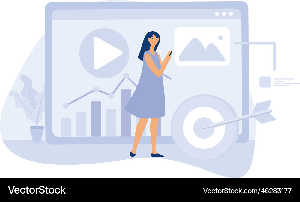 Smm strategy concept social media management Vector Image